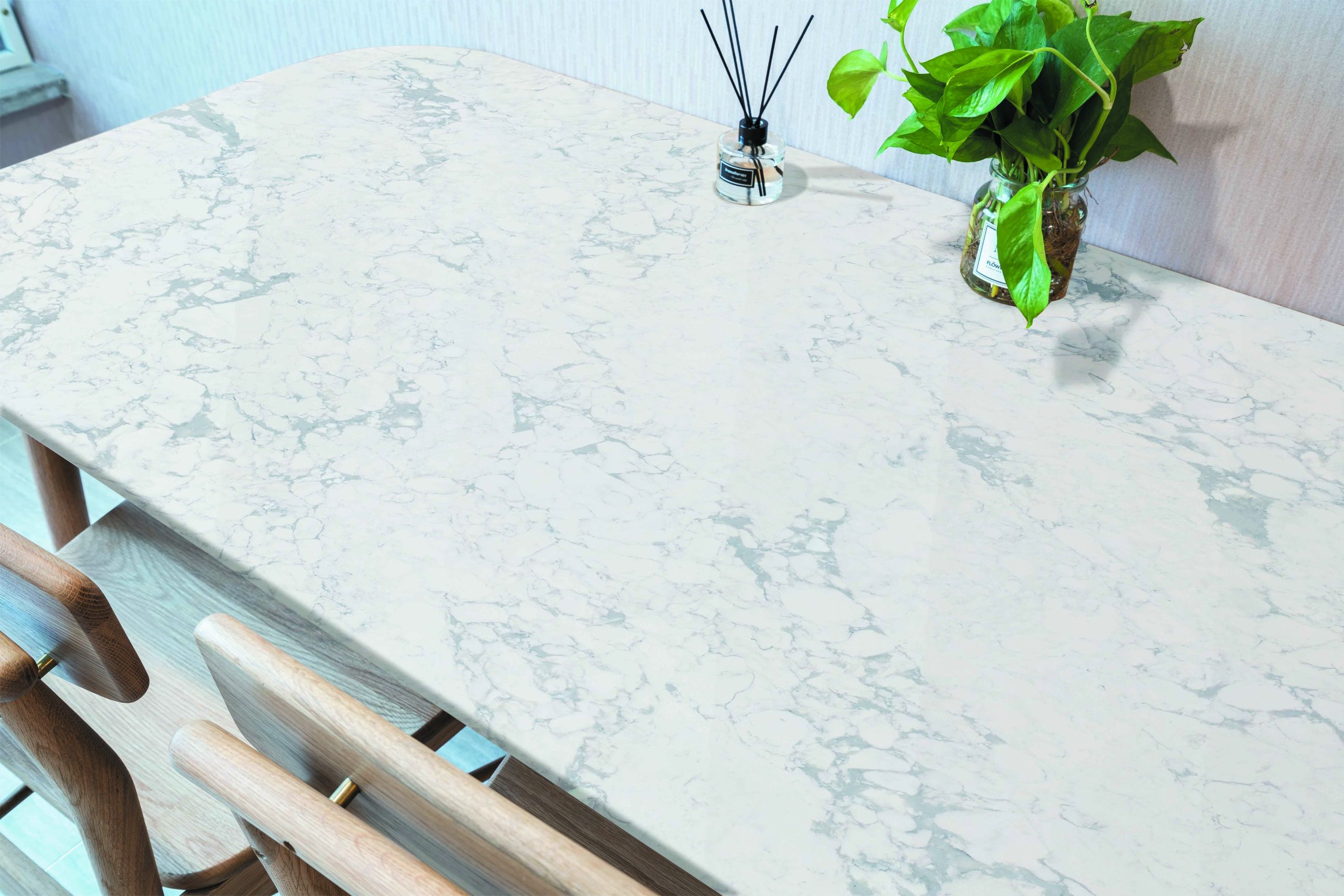 Kitchen Project using Celestial White Quartz Stones – Symphony